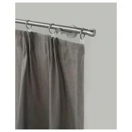 Gardinenstange Garesa "KAPPE", silber (edelstahlfarben), L:240cm &Oslash;:16mm, Aluminium, Metall, Gardinenstangen, Vorhanggarnitur, verl&auml;ngerbar, Kappe, edelstahl optik, mit Ringe