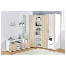 Jugendzimmer-Set Priess, wei&szlig; (wei&szlig;, struktureichefarben hell), mit 2-trg. Kleiderschrank,mit 2-trg. Kleiderschrank, Schlafzimmerm&ouml;bel-Sets