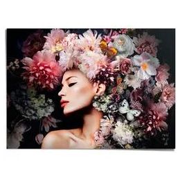 Poster Reinders "Frau mit Blumenhut", rosa (farbe bild(er): rosa), B:140cm H:100cm T:0,1cm, Papier, Bilder, Poster