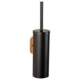 WC-Garnitur Wenko "Turbo-Loc Orea", braun (schwarz, braun), B:9cm H:39,5cm L:13cm, Bambus, Edelstahl, Reinigungsb&uuml;rsten, bamboo, mit herausnehmbarem Innenbeh&auml;lter, mit Turbo-Loc Befestigung