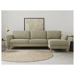 Ecksofa Home Affaire "MARSEILLE (279/152cm),L-Form, Rec. rechts/links, verschiedene Bez&uuml;ge", braun (latte), B:279cm H:88cm T:152cm, Struktur fein (58% Polyester, 22% Polypropylen);Filzoptik (100% Polyester);Webstoff (100% Polyester), Sofas, Ecksofa, Massivholzbeine Eiche, Landhausstil, Wellenunterfederung