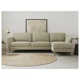 Ecksofa Home Affaire "MARSEILLE (279/152cm),L-Form, Rec. rechts/links, verschiedene Bez&uuml;ge", braun (cappuccino), B:279cm H:88cm T:152cm, Struktur fein (58% Polyester, 22% Polypropylen);Filzoptik (100% Polyester);Webstoff (100% Polyester), Sofas, Ecksofa, Massivholzbeine Eiche, Landhausstil, Wellenunterfederung