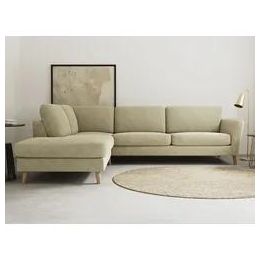 Ecksofa Home Affaire "MARSEILLE 278/202 cm, L-Form, Ottom. rechts/links, verschiedene Bez&uuml;ge", braun (latte), B:278cm H:88cm T:202cm, Webstoff (100% Polyester);Struktur fein (58% Polyester, 22% Polypropylen);Filzoptik (100% Polyester), Sofas, Ecksofa, Massivholzbeine Eiche, Landhausstil, Wellenunterfederung