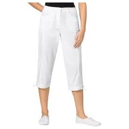Caprihose Casual Looks, Damen, Gr. 21, Kurzgr&ouml;&szlig;en, wei&szlig;, 98% Baumwolle, 2% Elasthan, unifarben, 3/4-L&auml;nge, Hosen Caprihose