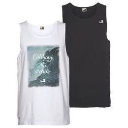 Tanktop OCEAN SPORTSWEAR, Herren, Gr. 4XL (68/70), schwarz-wei&szlig; (schwarz, wei&szlig;, bedruckt, bedruckt), Single Jersey, Obermaterial: 100% Baumwolle, bedruckt, unifarben, Basic, Rundhals, Tops Tanktop, in Baumwoll -Qualit&auml;t