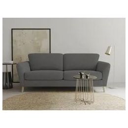 3-Sitzer Home Affaire "MARSEILLE 3er Sofa 206 cm, Cord, Flachgewebe, Struktur, Webstoff", grau (dunkelgrau), B:206cm H:88cm T:90cm, Webstoff (100% Polyester);Struktur fein (58% Polyester, 22% Polypropylen);Filzoptik (100% Polyester), Sofas, Massivholzbeine Eiche, Landhausstil, Wellenunterfederung