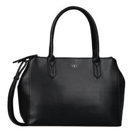Shopper Tom Tailor "Roma", Damen, Gr. B/H/T: 36cm x 27cm x 14cm, schwarz, Polyurethan, Polyurethan (PU), clean, gepflegt, unifarben, Taschen Shopper, aus fein genarbtem Lederimitat, modisch schlicht