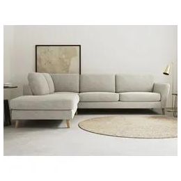 Ecksofa Home Affaire "MARSEILLE 278/202 cm, L-Form, Ottom. rechts/links, verschiedene Bez&uuml;ge", grau (light grau), B:278cm H:88cm T:202cm, Webstoff (100% Polyester);Struktur fein (58% Polyester, 22% Polypropylen);Filzoptik (100% Polyester), Sofas, Ecksofa, Massivholzbeine Eiche, Landhausstil, Wellenunterfederung