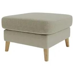 Polsterhocker Home Affaire "MARSEILLE", beige, B:70cm H:47cm T:70cm, 85% Polypropylene, 15% Polyester, Hocker, Polsterhocker, Massivholzbeine Eiche, Landhausstil, Wellenunterfederung