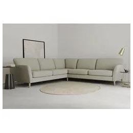 Ecksofa Home Affaire "MARSEILLE 278/278 cm, L-Form, Webstoff, Flachgewebe, Filzoptik", beige, B:278cm H:88cm T:278cm, 68% Polypropylene, 32% Polyester, Sofas, Ecksofa, gleichschenklig, Massivholzbeine, Landhausstil, Wellenunterfederung