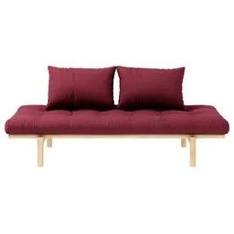 Daybett KARUP DESIGN "Pace", rot (bordeaux), B:200cm H:37cm L:200cm, Daybetten, aus massiven Kiefernholz, inkl. Futonmatratze