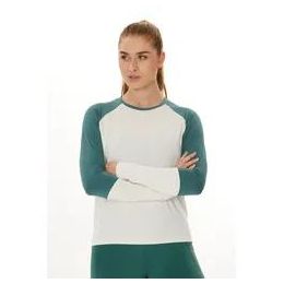 Langarmshirt Endurance "Abbye", Damen, Gr. 40, gr&uuml;n (gr&uuml;n, beige), 95% Viskose, 5% Elasthan, unifarben, normal, Rundhals, Shirts Langarmshirt, mit praktischer Quick Dry-Funktion