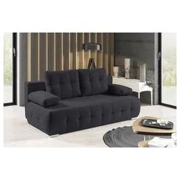 Schlafsofa WERK2 "Indigo Bettsofa mit Bettkasten, Breite 205cm, hochwertige Verarbeitung", grau (anthrazit), B:205cm H:90cm T:95cm, 100% Polyester, Sofas, Schlafsofa, 2-Sitzer Sofa und Schlafcouch mit Federkern & Bettkasten