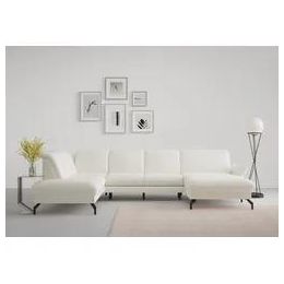Sit & More Wohnlandschaft SIT & MORE "Fashion U-Form", beige (creme), B:338cm H:84cm T:207cm, Sofas, Wohnlandschaft, wahlweise mit Kopfteilverstellung, Vorziehsitz, motorisch, Metallf&uuml;&szlig;e