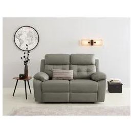 2-Sitzer Home Affaire "Lannilis", grau (hellgrau), B:158cm H:99cm T:92cm, Kunstleder 100% Polyurethan, Sofas, mit manueller und elektrischer Relaxfunktion