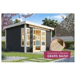 Gartenhaus Karibu "Kolimasee 7", grau (terragrau), Holzwerkstoff, Gartenh&auml;user, Gartenhaus, terragrau