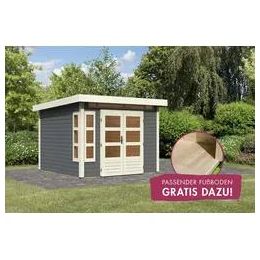 Gartenhaus Karibu "Kolimasee 6", grau (terragrau), Holzwerkstoff, Gartenh&auml;user, Gartenhaus, terragrau