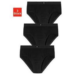 H.I.S. Slip H.I.S, Herren, Gr. XS, 3 Stk., schwarz, Jersey, Obermaterial: 95% Baumwolle, 5% Elasthan, unifarben, k&ouml;rpernah, Unterhosen Slip, ohne Seitennaht