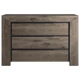 Kombikommode GAMI "Kommode 3 Schubladen", braun (eiche braun), B:123cm H:80cm T:45cm, Holzwerkstoff, Sideboards, Kombikommode, In 2 Farben erh&auml;ltlich