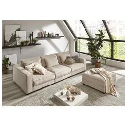 3-Sitzer "Valan", beige (creme), B:279cm H:83cm T:126cm, ATLANTIC HOME COLLECTION, Sofas, XXL-Sitzfl&auml;che, mit Cord-Bezug, frei stellbar, mit Wellenunterfederung
