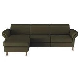 Ecksofa Home Affaire "Calypso L-Form", gr&uuml;n (olive), B:260cm H:85cm T:172cm, 100% Polyester, Sofas, Ecksofa, mit motorischen Funktionen im Sofa und Recamiere