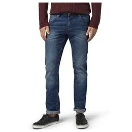 Straight-Jeans Tom Tailor DENIM "AEDAN", Herren, Gr. 32, L&auml;nge 34, blau (mid blau), Denim/Jeans, Obermaterial: 99% Baumwolle, 1% Elasthan, straight fit, Jeans Straight-Jeans
