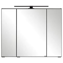 Spiegelschrank Welltime "Lana", grau (graphit), B:80cm H:64cm T:20cm, Holzwerkstoff, Schr&auml;nke, Spiegelschrank, Badm&ouml;bel, 80 cm breit