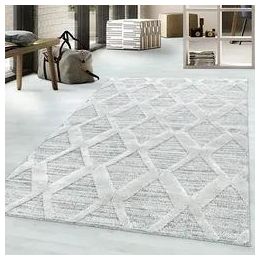 Teppich Ayyildiz TEPPICHE "PISA 4703", grau, B:240cm H:20mm L:340cm, Polypropylen (PP), Teppiche, Teppich, L&auml;ufer, rund, Hoch Tief Struktur, Wohnzimmer, Schlafzimmer