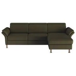 Ecksofa Home Affaire "Calypso L-Form", gr&uuml;n (olive), B:260cm H:85cm T:172cm, 100% Polyester, Sofas, Ecksofa, mit motorischen Funktionen im Sofa und Recamiere