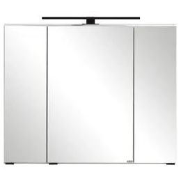 Spiegelschrank Welltime "Lana", wei&szlig;, B:80cm H:64cm T:20cm, Holzwerkstoff, Schr&auml;nke, Spiegelschrank, Badm&ouml;bel, 80 cm breit