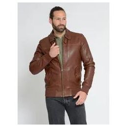 Blouson Mustang "31022119", Herren, Gr. XXL, braun (schwarz braun), Obermaterial: 100% Lammleder. Futter: 100% Baumwolle. &Auml;rmelfutter: 100% Polyester. Taschenfutter: 100% Baumwolle. Bund: 95% Polyester. 5% Elasthan, Jacken Blouson