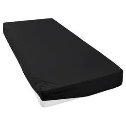 Spannbettlaken OTTO HOME "SOUCY aus Baumwolle mit Elasthan, 160 g/m2", schwarz, 1 Stk., Jersey-Elasthan, 180-200x200-220 180x200 30cm, Jersey-Elasthan, Obermaterial: 97% Baumwolle, 3% Elasthan, Bettlaken, Spannbettlaken, Premium Bettlaken f&uuml;r Matratzen bis 30 cm H&ouml;he, optimale Passform