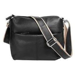 Umh&auml;ngetasche Samantha Look, Damen, Gr. B/H/T: 26cm x 24cm x 5cm onesize, schwarz, Leder, unifarben, Taschen Umh&auml;ngetasche, echt Leder, Made in Italy