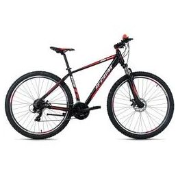 KS-Cycling Mountainbike KS CYCLING "Morzine" Gr. 48, schwarz (schwarz, rot, schwarz), Fahrr&auml;der, 48cm, 29 Zoll (73,66cm), f&uuml;r Herren, Kettenschaltung