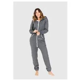 Jumpsuit MONIZ, Damen, Gr. S, EURO-Gr&ouml;&szlig;en, grau (dunkelgrau), 80% Baumwolle, 20% Polyester, lang, Overalls Jumpsuit, mit kuscheligem Komfort