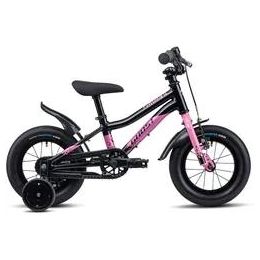 Kinderfahrrad GHOST "Powerkid 12" Gr. 18, schwarz (pink, schwarz), Fahrr&auml;der, Kinder, 18cm, 12 Zoll (30,48cm)