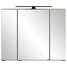 Spiegelschrank Welltime "Lana", braun (wotaneiche), B:80cm H:64cm T:20cm, Holzwerkstoff, Schr&auml;nke, Spiegelschrank, Badm&ouml;bel, 80 cm breit