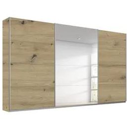 Schwebet&uuml;renschrank Rauch "Kleiderschrank Schrank Garderobe W&auml;scheschrank TOMA", braun (eiche artisan), B:360cm H:229cm T:62cm, Holzwerkstoff, Schr&auml;nke, Schwebet&uuml;renschrank, inkl. Regaleinsatz sowie zus&auml;tzlichen Einlegeb&ouml;den MADE IN GERMANY
