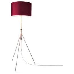 Paco Home Stehlampe "Naomi uni Color", wei&szlig;, H: 176,5cm, Leuchten, Wohnzimmer H&ouml;henverstellbar 121,5 bis 176,5 cm Zugschalter Velour, Stehlampe