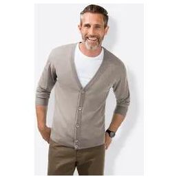 Cardigan Marco Donati, Herren, Gr. 50, beige (natur, meliert), 100% Schurwolle, unifarben, Strickjacken