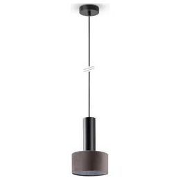 Paco Home Pendelleuchte "VELUTA", schwarz, &Oslash; 15cm H: 17,5cm, Leuchten, Wohnzimmer H&auml;ngeleuchte Stoffschirm Esszimmer Modern GU10, Pendelleuchte