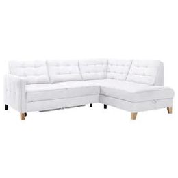 Ecksofa exxpo - SOFA FASHION "Elio, kompakt & bequem, zeitloses Design, Breite 228cm, L-Form", wei&szlig; (alpine wiess), B:228cm H:84cm T:174cm, Sofas, Ecksofa, wahlweise mit Bettfunktion und Bettkasten