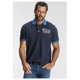 MAN'S WORLD Poloshirt MAN'S WORLD, Herren, Gr. 4XL (68/70), blau (marine), Piqu&eacute;, Obermaterial: 100% Baumwolle, bedruckt, normal, Shirts, Kurzarm, l&auml;ssige Passform, bedruckt, Polokragen
