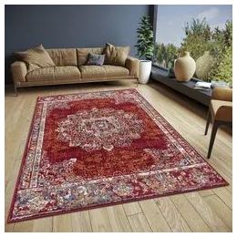 Teppich Hanse Home "Maderno", rot, B:140cm H:8mm L:200cm, Jute, Polyester, Polypropylen (PP), Teppiche, Teppich, L&auml;ufer, Orientalisch, Kurzflor, Wohnzimmer, Schlafzimmer, Esszimmer