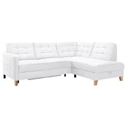 Ecksofa exxpo - SOFA FASHION "Elio, kompakt & bequem, zeitloses Design, Breite 228cm, L-Form", wei&szlig; (alpine wei&szlig;), B:228cm H:84cm T:174cm, Sofas, Ecksofa, wahlweise mit Bettfunktion und Bettkasten