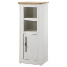 Midischrank OTTO HOME "WESTMINSTER, Badschrank im Landhausstil, Schrank mit Metallgriffen", wei&szlig; (pinie wei&szlig; dekor), B:50cm H:119cm T:40cm, Schr&auml;nke, Midischrank, in 2 Farben verf&uuml;gbar, mit offenen F&auml;chern und Stauraum