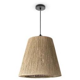 Paco Home Pendelleuchte "VORGU", braun, &Oslash; 38cm H: 35cm, Leuchten, E27 Pendelleuchte Papier Boho Rattan Optik Natur Deckenlampe Vintage, Pendelleuchte