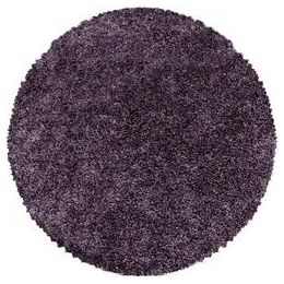 Hochflor-Teppich Ayyildiz TEPPICHE "SYDNEY 3000", lila (violett), H:30mm &Oslash;:200cm, Polypropylen (PP), Teppiche, Shaggy, Langflor, uni, auch rechteckig, Wohnzimmer