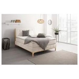 Boxspringbett OTTO HOME "Jelle", beige (natur), B:161cm L:216cm, Komplettbetten, Boxspringbett, zertifizierte, recycelte Bezugsstoffe, verschiedene Ausf&uuml;hrungen