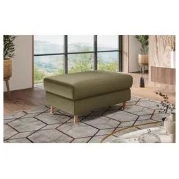 Polsterhocker Home Affaire "Calypso", gr&uuml;n (olive), B:100cm H:48cm T:65cm, 100%Polyester, Hocker, Polsterhocker, Holzfuesse mit Metallteller
